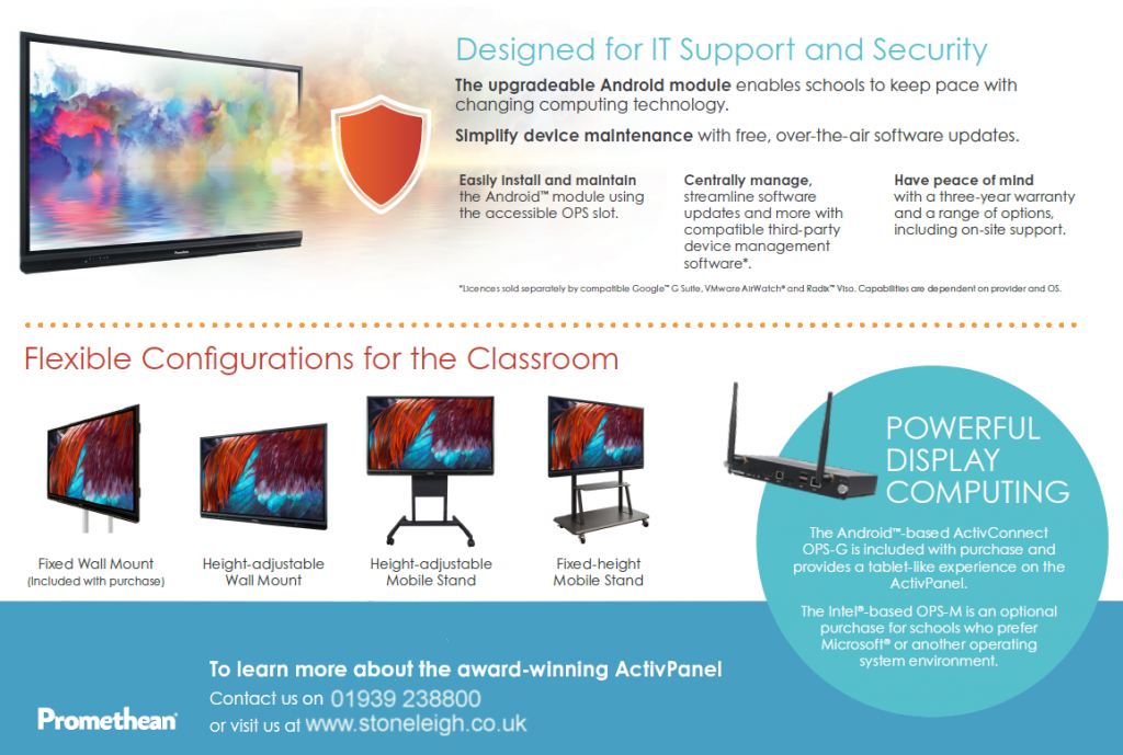 Promethean ActivPanel - Stoneleigh Consultancy Limited
